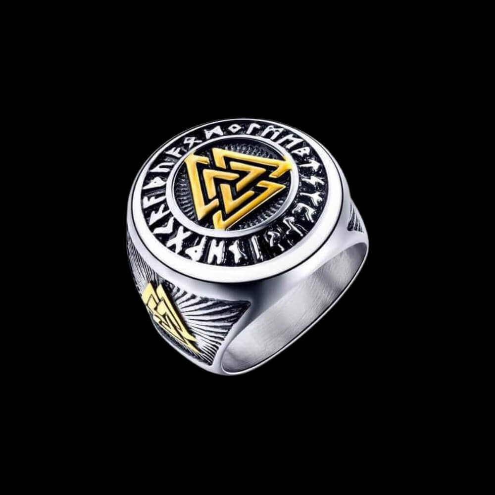 Golden Valknut Ring